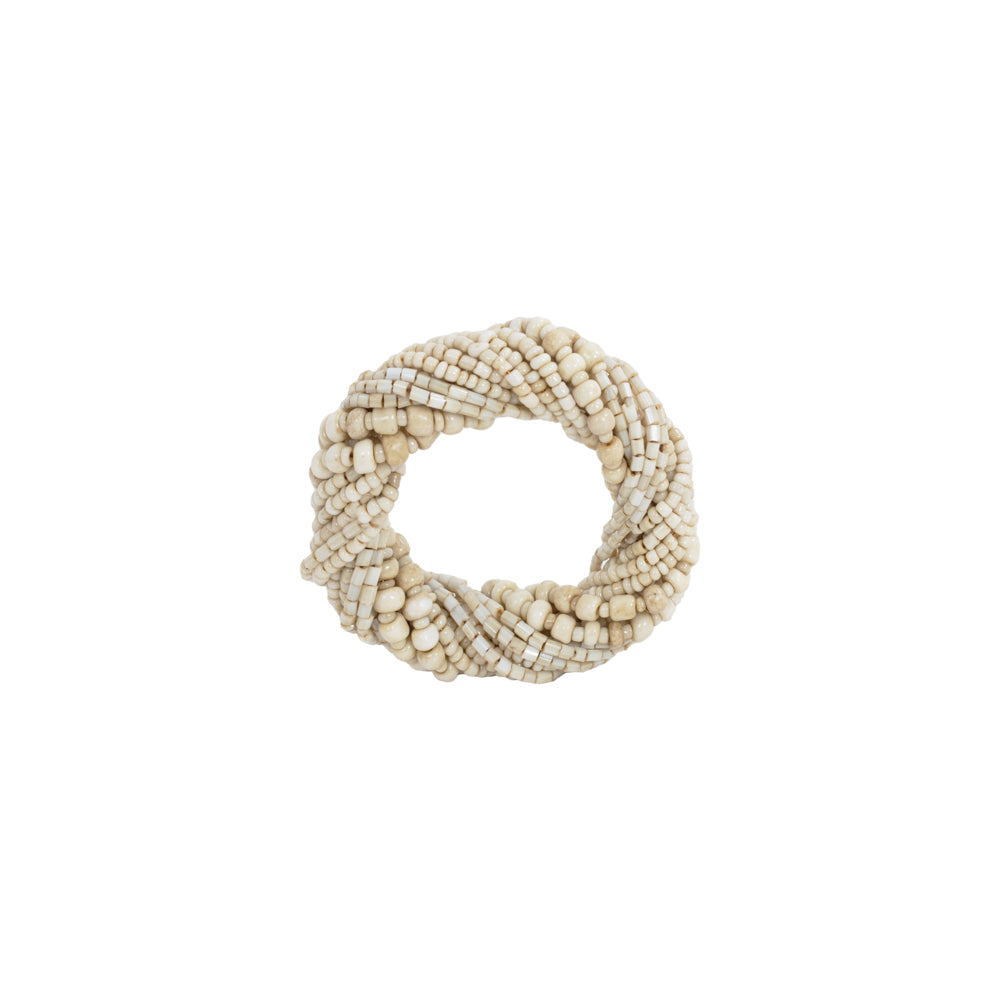 Mia Beaded Napkin Ring - White – Bungalow Living Bali